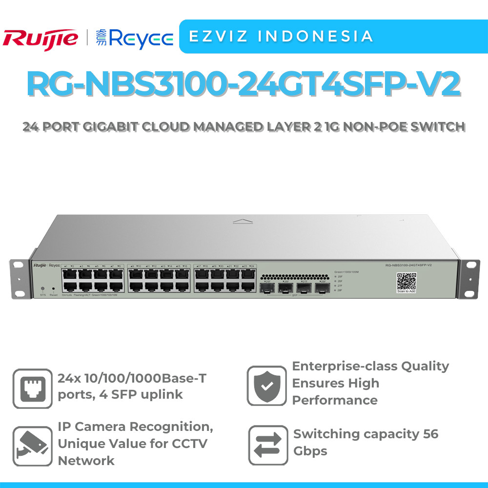 Jual RUIJIE REYEE RG-NBS3100-24GT4SFP-V2 24 PORT GIGABIT CLOUD MANAGED ...