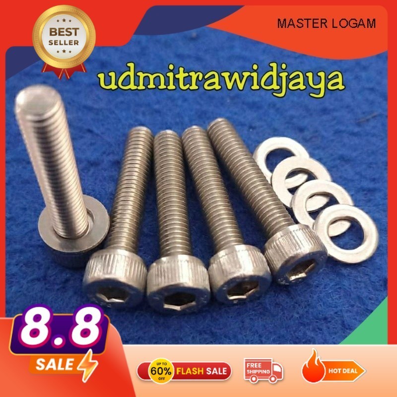 Jual Baut Visor Whinshield NMAX , LEXI model L cup Stainless stell anti karat baut kunci 8an ...