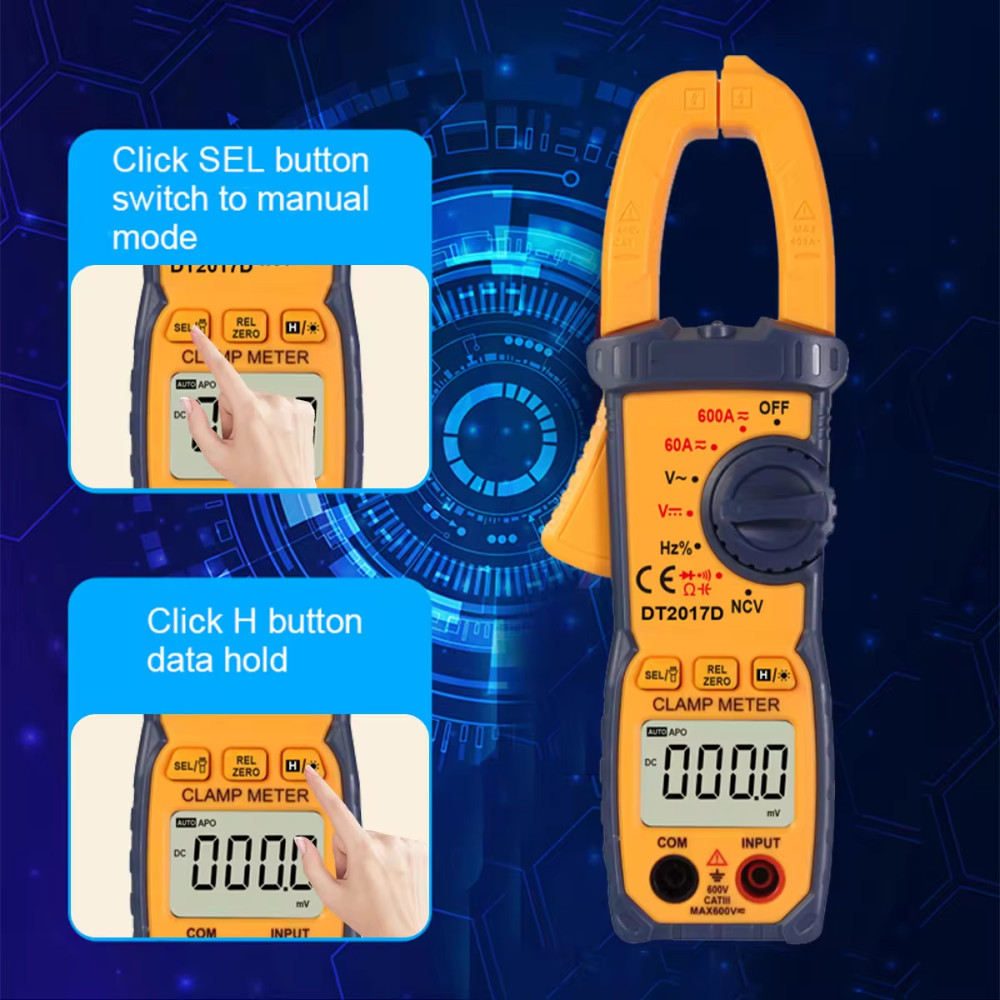Jual Frogbro Digital Multimeter Voltage Tester Clamp Meter AC/DC 6A ...