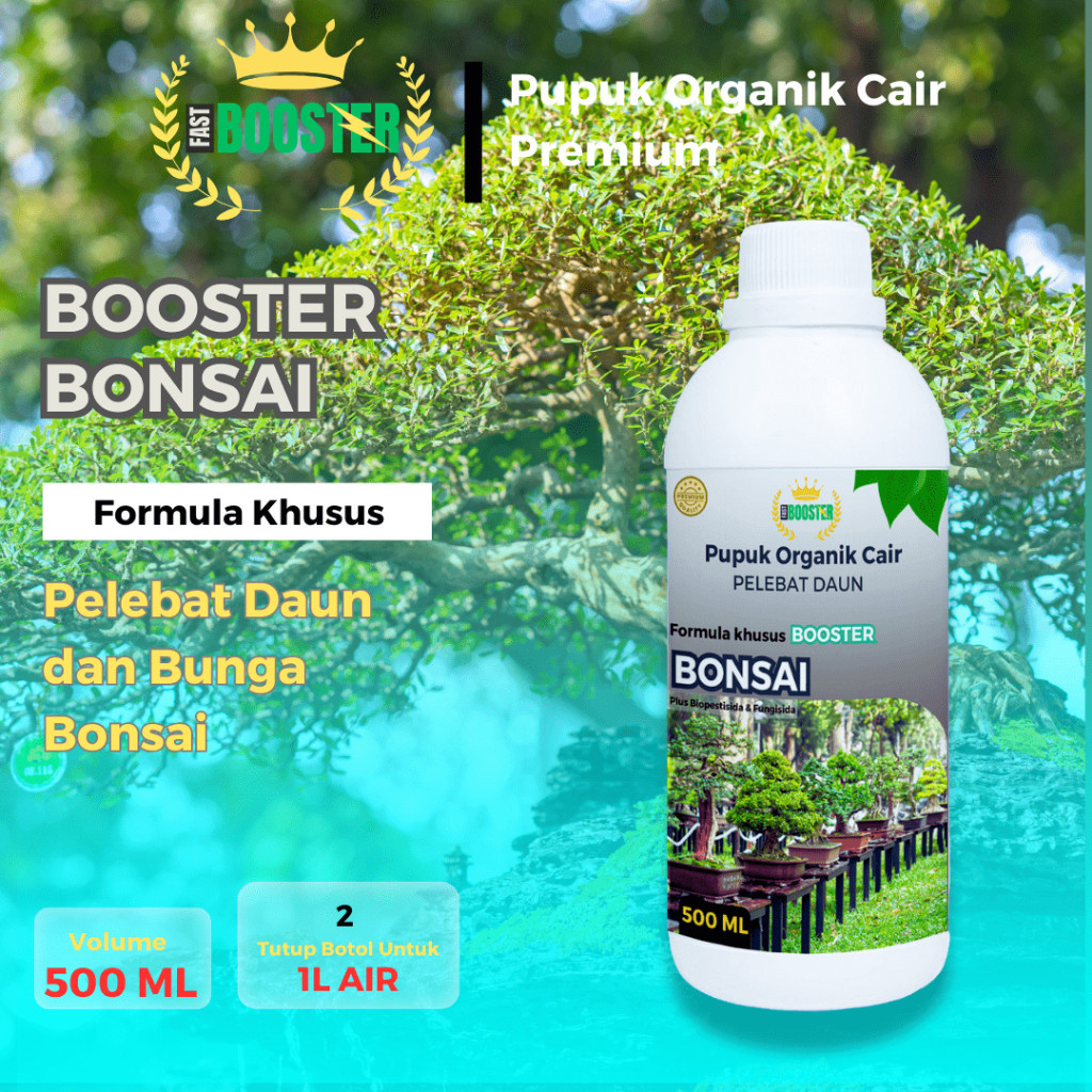 Jual Pupuk Organik Cair Bonsai 500ml Booster pelebat daun dan perangsang bunga serta tunas ...