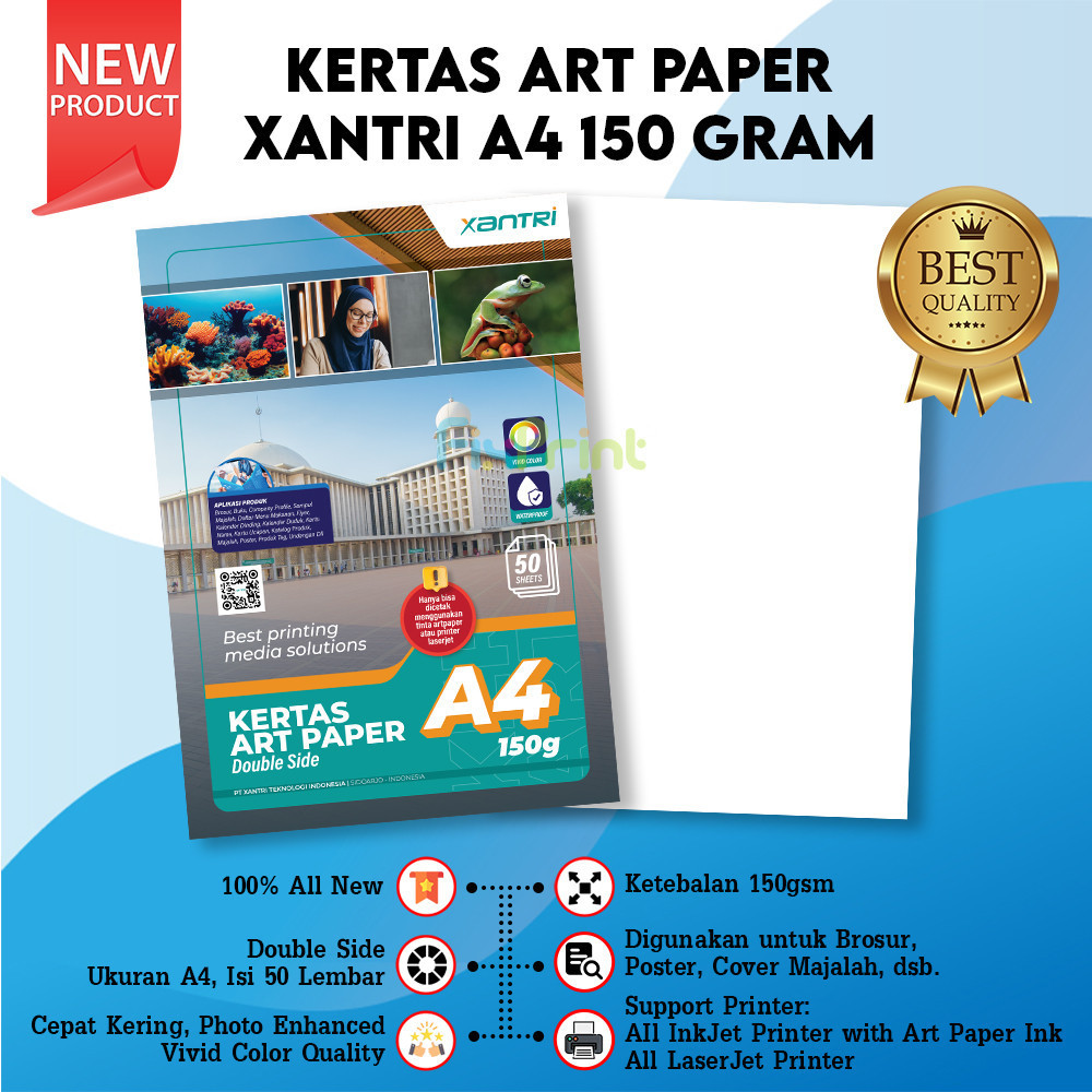 Jual Kertas Art Paper Double Side Anti Luntur A4 150gsm Photo Paper ...