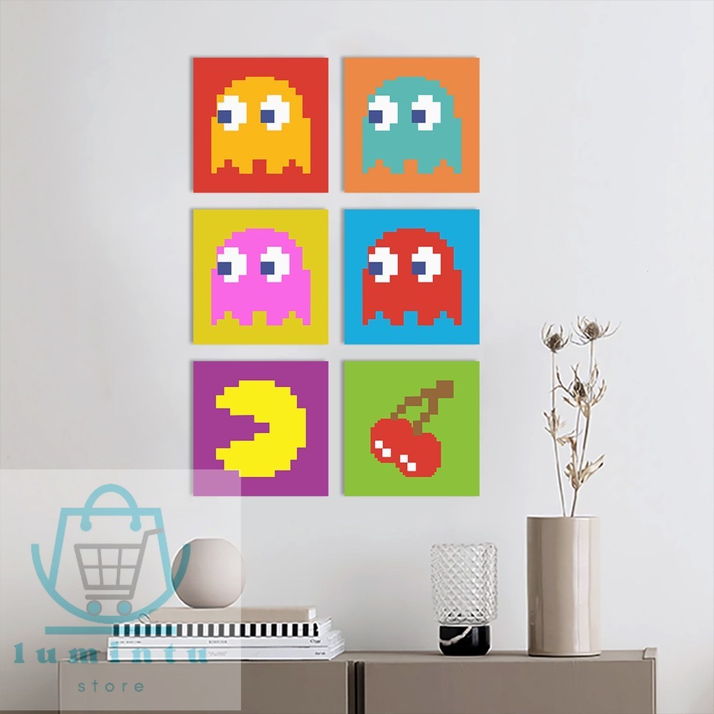 Jual Poster Dinding Desain Game Pacman Pop Art Retro Wall Decor Hiasan ...