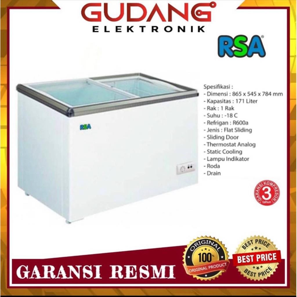 Jual CHEST FREEZER KACA SLIDE RSA XS 200 SLIDE FREEZER KACA SLIDING ...