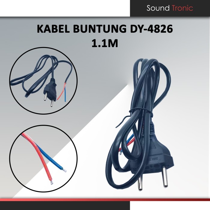 Jual Kabel AC Buntung Oval 1.1 Meter Kabel Power Listrik AC 220V 1.1M ...