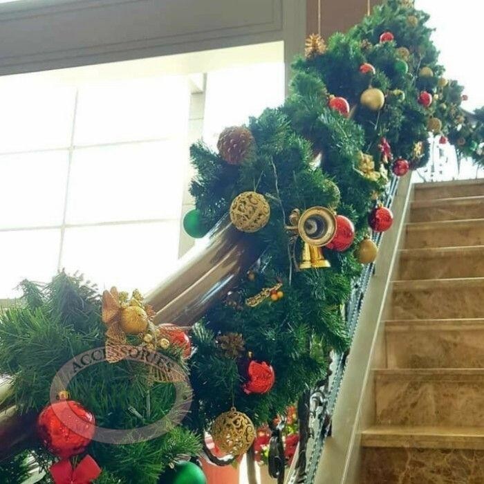 Jual Garland Natal Rumput Hijau Panjang 2.7M 200 tangkai cabang 25 Cm ...