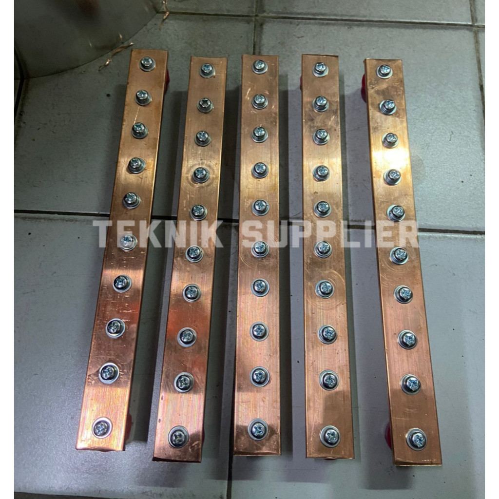 Jual busbar tembaga murni custom 5mm x 30mm x 300mm komplit / busbar ...