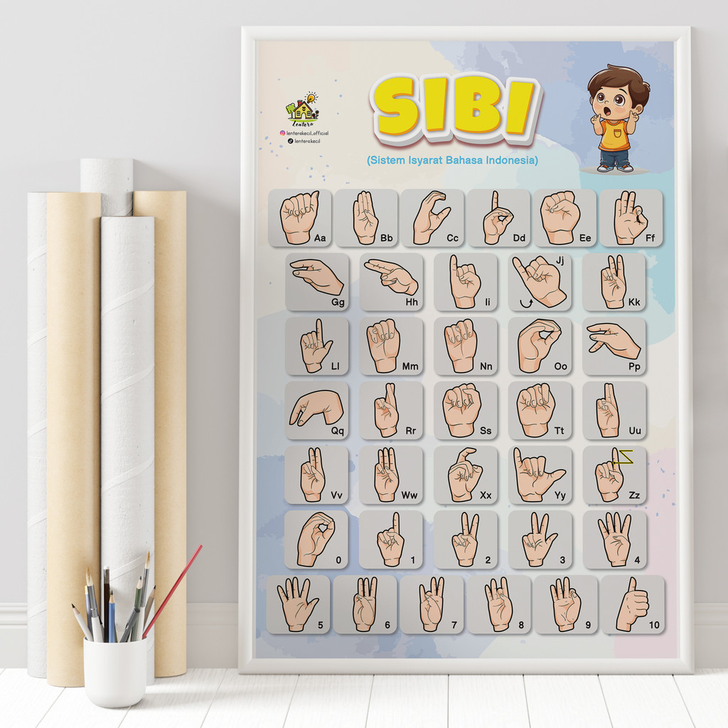 Jual Poster Edukasi Bahasa Isyarat Sistem SIBI dan BISINDO untuk Tuna ...