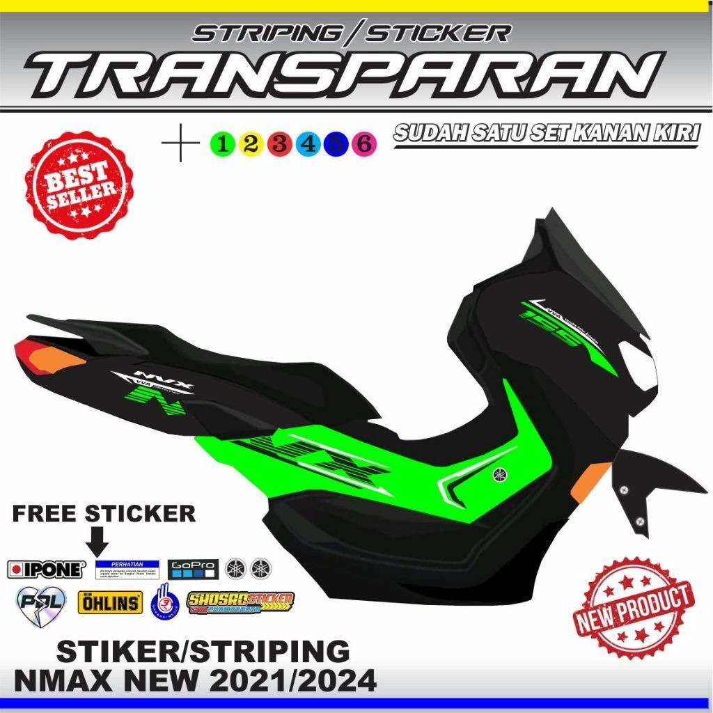 Jual Striping Sticker Transparan NVX NMAX New 155 Art Grid Thailand ...
