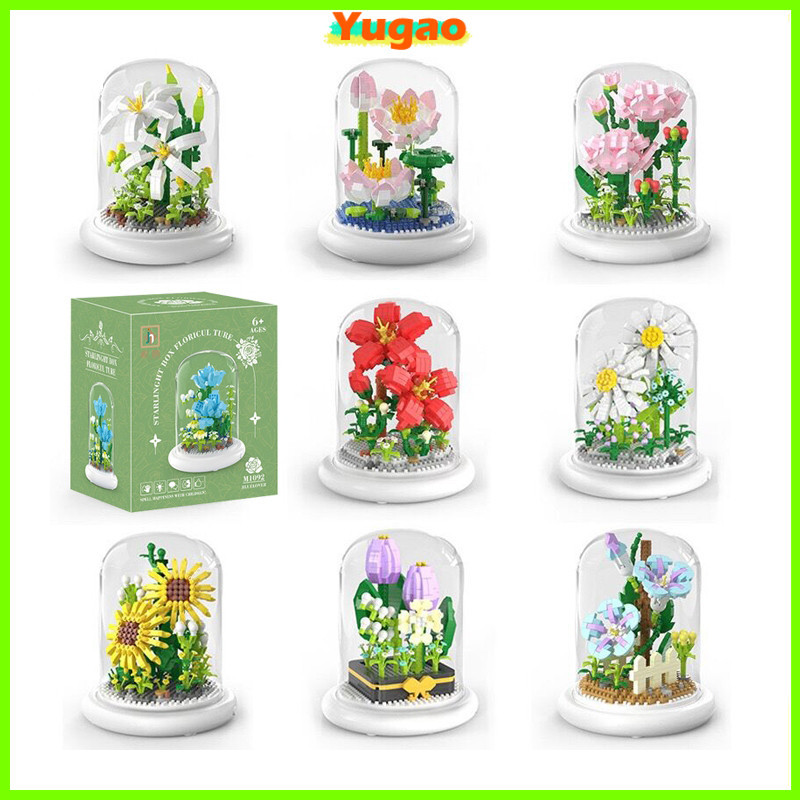 Jual Plant Bricks Flower Bouquet Mainan DIY Tulip Bunga Block Tanaman ...