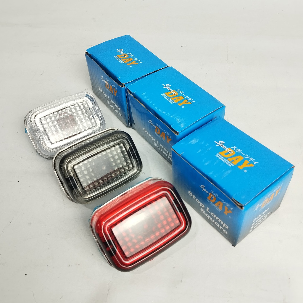 Jual LAMPU STOP CB C70 MODEL KOTAK SMOKE CLEAR RED STOPLAMP SQUARE BSA ...