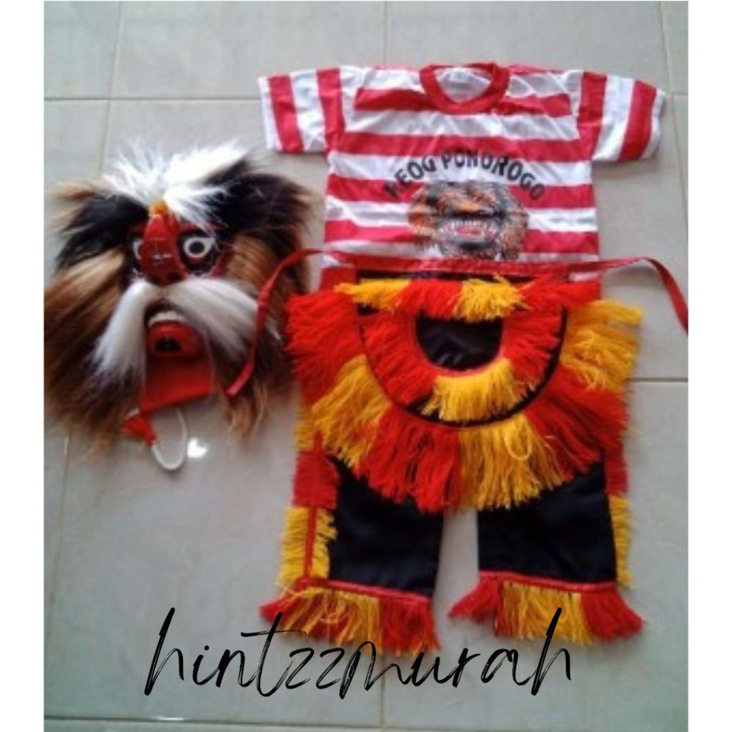 Jual Paket Setelan Reog + Topeng Bujangganong Umur 1 - 12 Tahun Baju ...