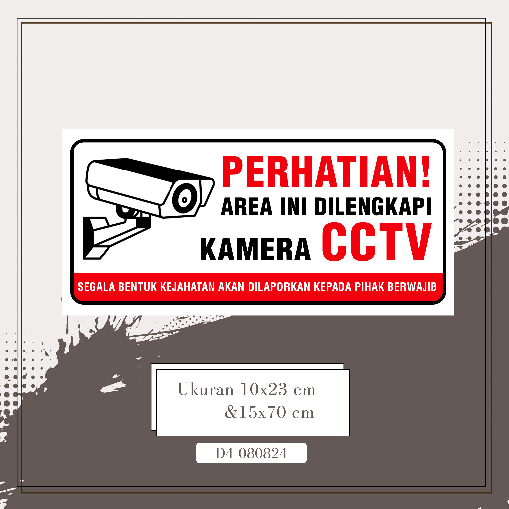 Jual STIKER VINYL PERHATIAN AREA INI DILENGKAPI KAMERA CCTV multi Sticker | Shopee Indonesia