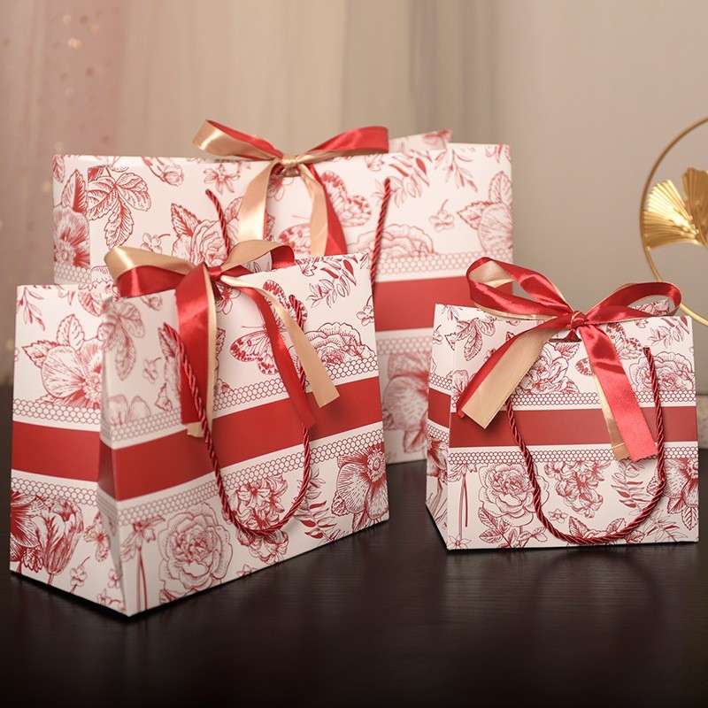Jual PREMIUM Paperbag Motif bunga flower Souvenir gift bag + Pita Tebal ...