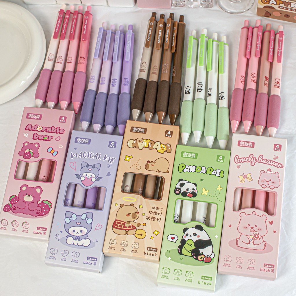 Jual COD PULPEN SET ISI 4 PCS 0,5 MM MOTIF LOOPY, SANRIO, CAPYBARA DAN ...