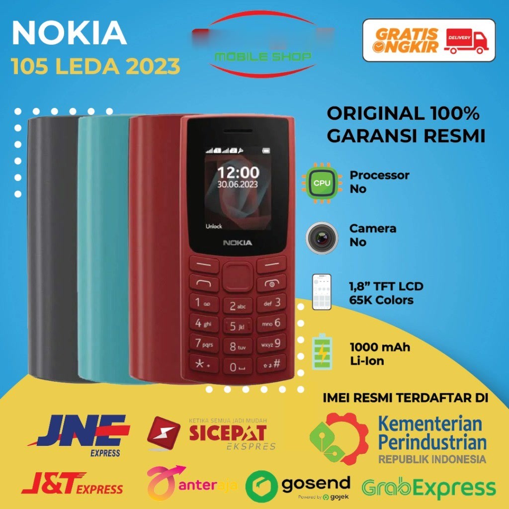Jual Nokia 105 Leda 2023 Warna Lengkap - Garansi Resmi Dijamin Original | Shopee Indonesia