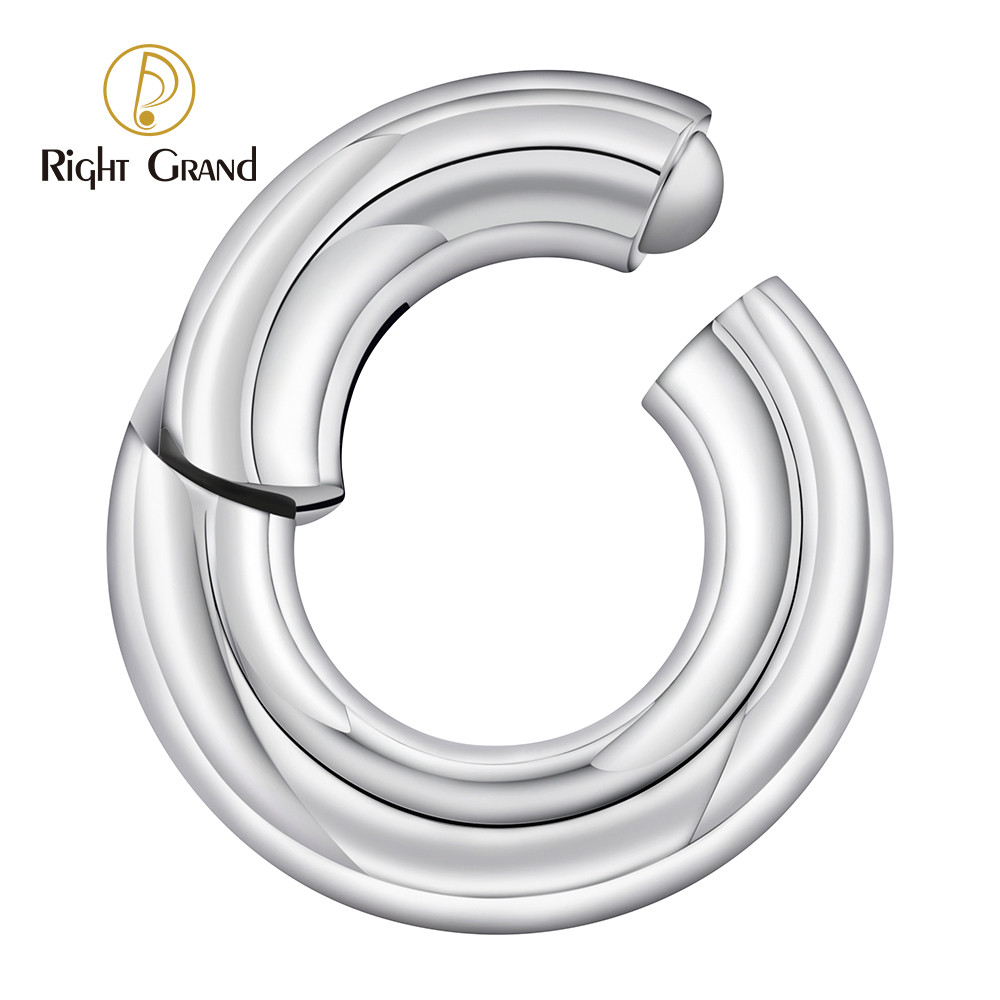 Jual Right Grand ASTM F136 Titanium Large Gauge 6G 8G 10G Single Hinged Clicker Segment Hoop ...