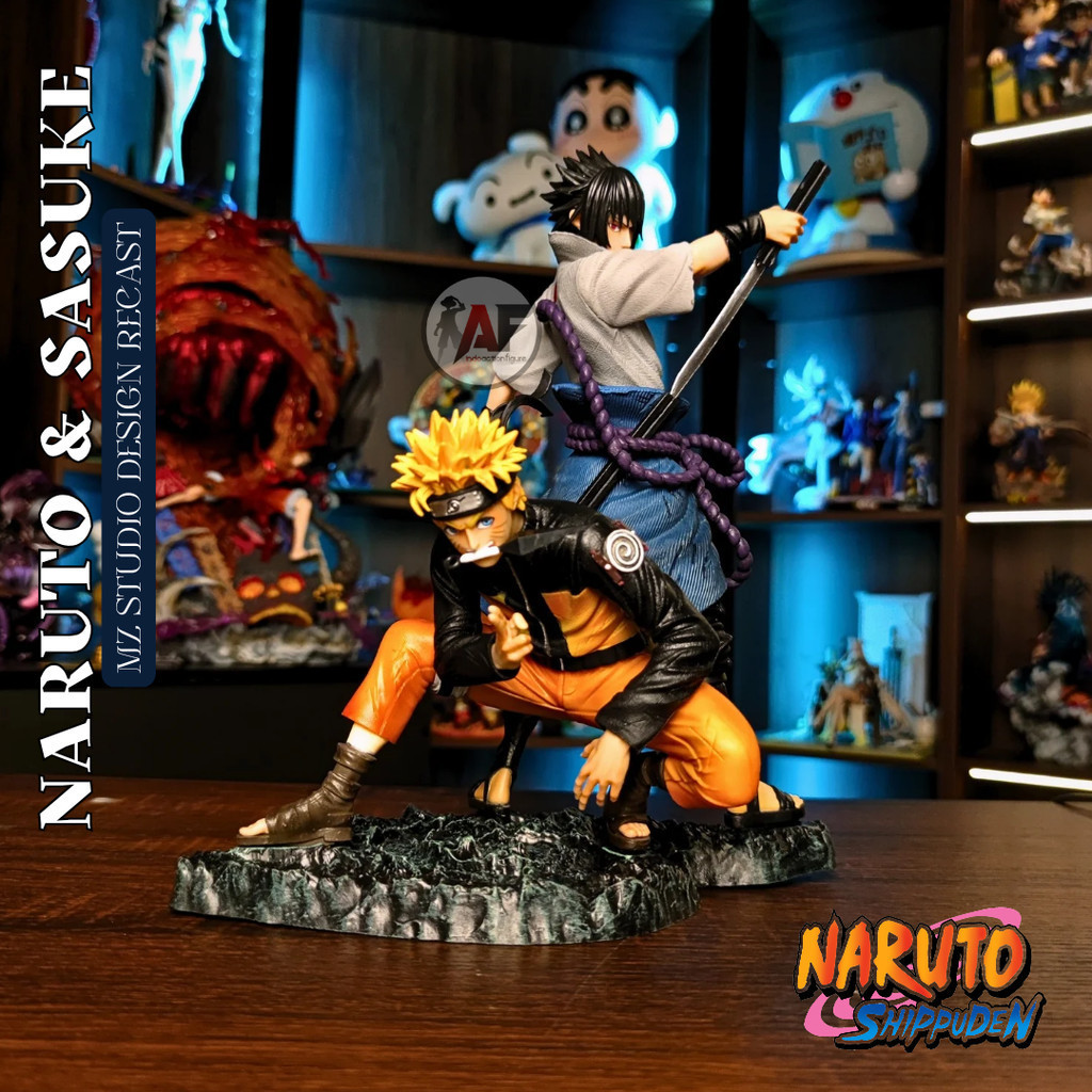 Jual Statue Action Figure Naruto Uzumaki & Uchiha Sasuke Set MZ Studio ...