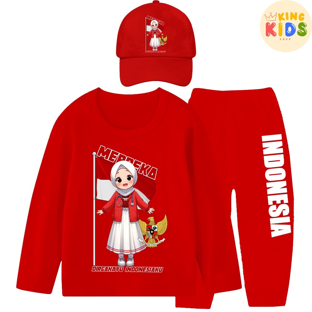 Jual Baju Merah Putih PAKET BAJU + TOPI KEMERDEKAAN RI 17 AGUSTUS 1945 ...