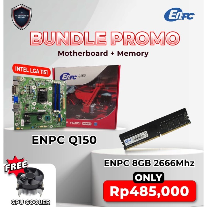 Jual Mainboard ENPC Intel Q150 + Fan CPU + 8GB 2666Mhz | Shopee Indonesia