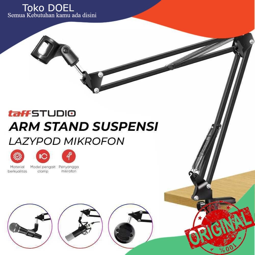 Jual TaffSTUDIO Arm Stand Suspensi Mikrofon Scissor Lazypod Aluminium ...
