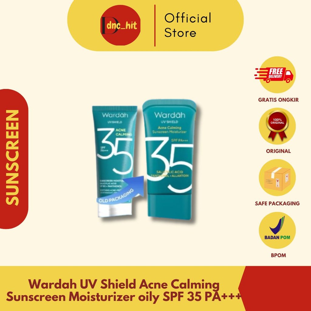 Jual WARDAH UV Shield Acne Calming Sunscreen Moisturizer oily SPF 35 PA ...
