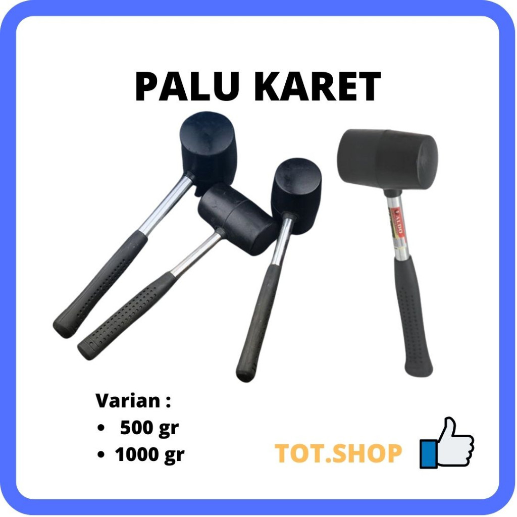 Jual Palu karet gagang besi 500gr 1000gr PALU KARET Palu Keramik ...