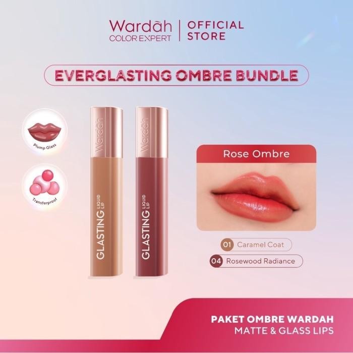 Jual [Pre-Order] [LIPCALL BUNDLE OMBRE] WARDAH Paket Ombre Glasting ...