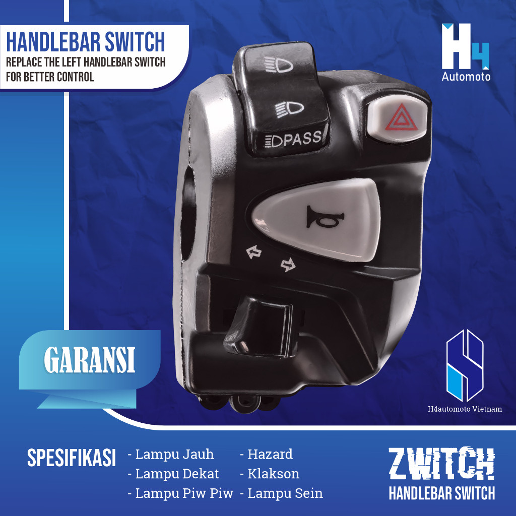 Jual Handlebar Zwitch H4 Vietnam - Saklar Kiri Dengan Hazard Universal ...
