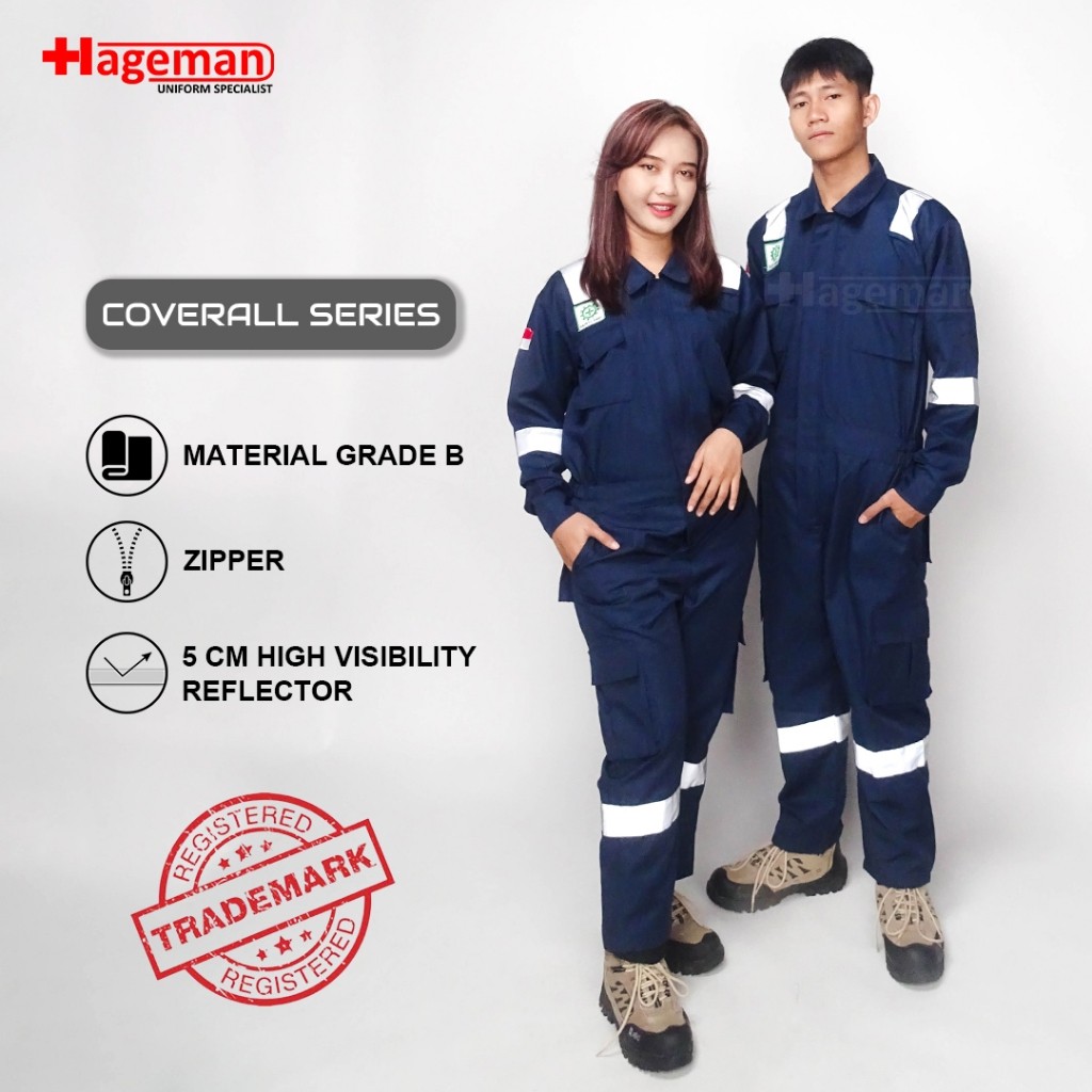 Jual Hageman - Wearpack Coverall/Coverall Safety Warna Navy | Shopee ...