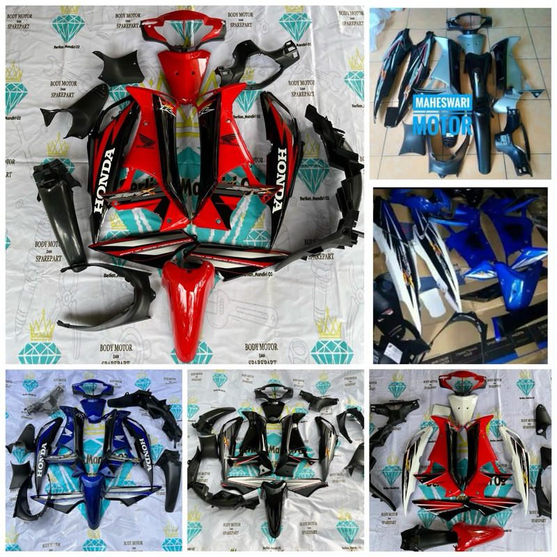Jual COVER FULL SETT BODY HALUS KASAR SUPRA X 125 OLD / LAMA MERAH ...