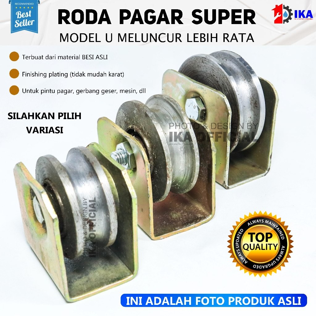 Jual Roda Pagar U Besi Roda Gerbang Pagar / Roda Rel Pintu Sliding Roda ...