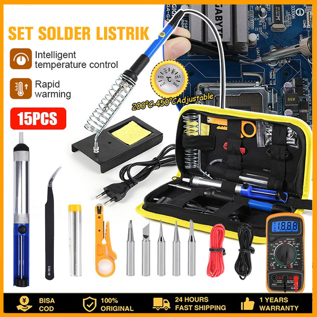 Jual Set Solder Listrik Lengkap Dengan Multimeter Iron Tool Kit 220V ...
