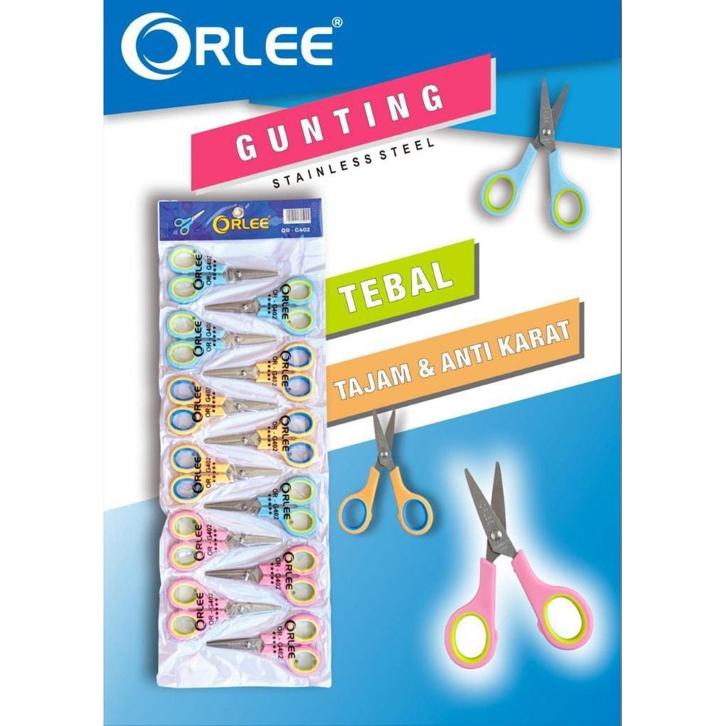 Jual ( READY ) Gunting kecil warna wani orlee G402 isi12pcs | Shopee ...