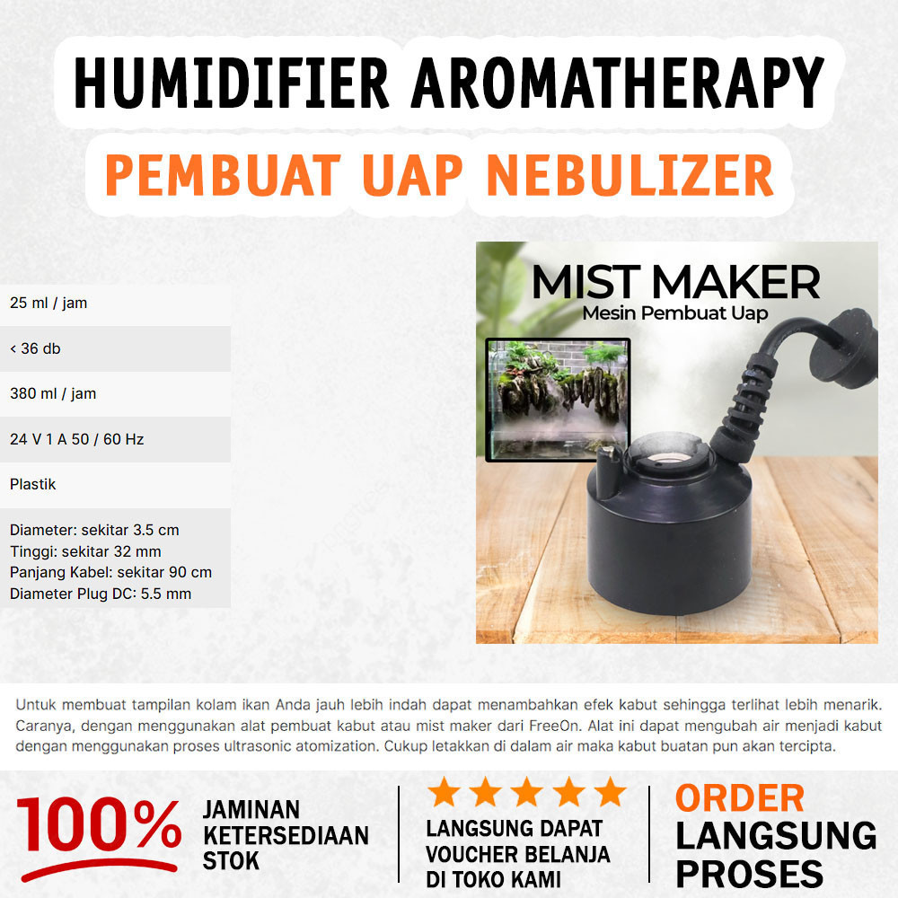 Jual Alat Pembuat Uap Kabut / Asap Ultrasonic Humidifier Nebulizer ...