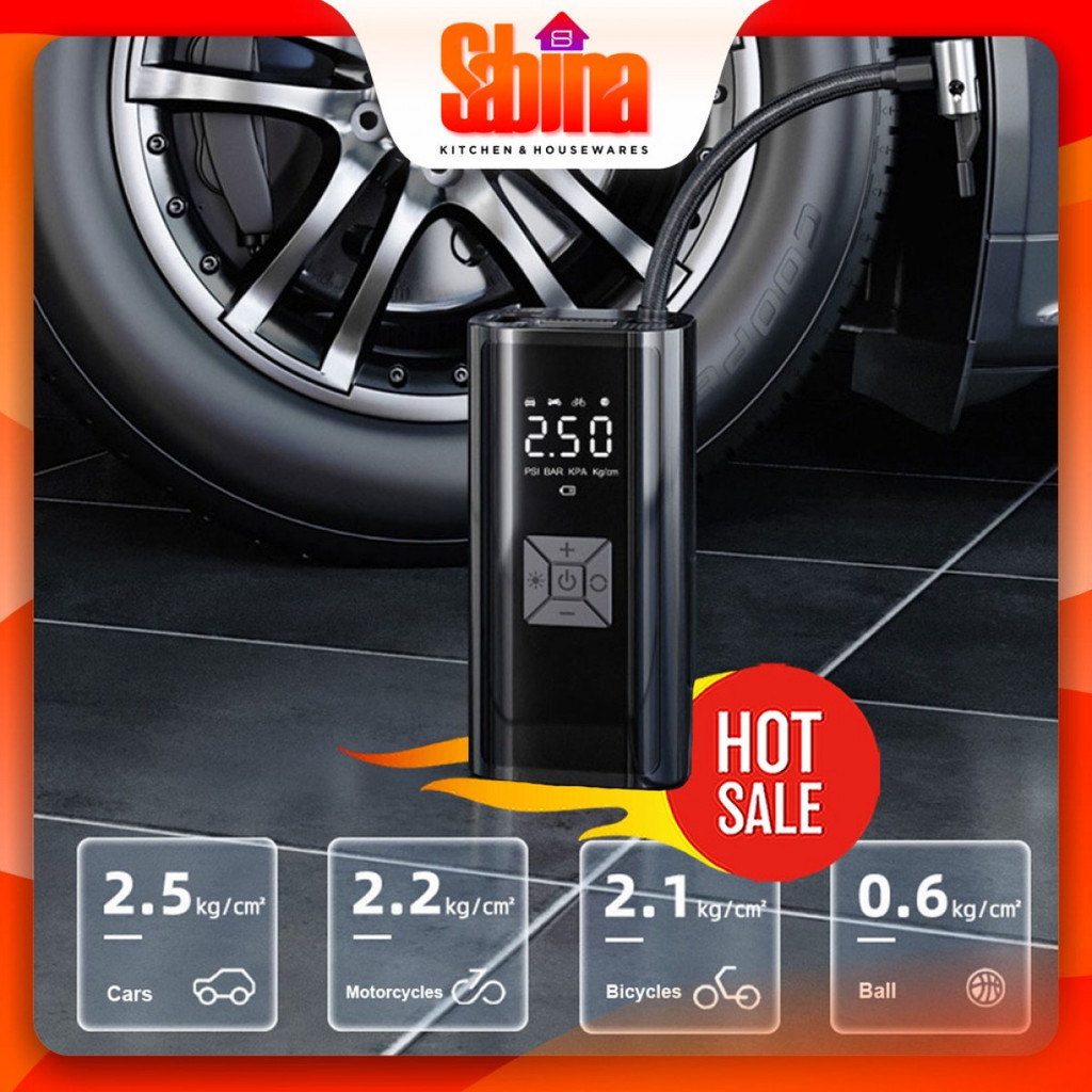 Jual Pompa Ban Elektrik Wireless Tire Inflator Display Rechargeable ...