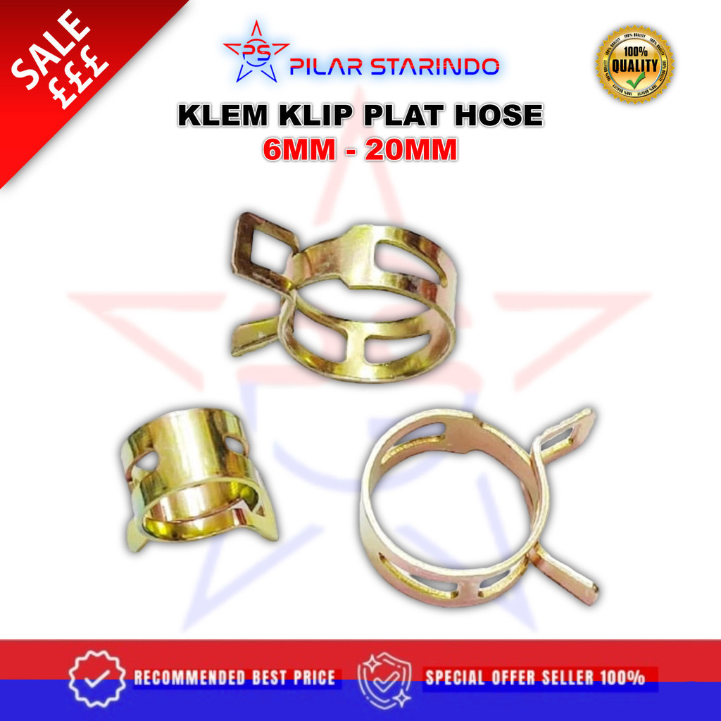 Jual PILAR KLEM SELANG BENSIN RADIATOR KOMPRESOR SPRING HOSE CLIPS PLAT ...