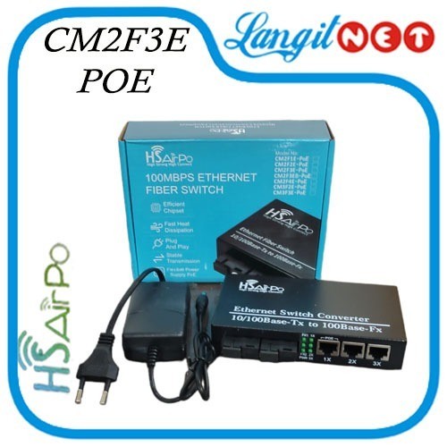 Jual MEDIA CONVERTER 2 FIBER 3 ETH 10/100 HS AIRPO CM2F3E POE | Shopee Indonesia