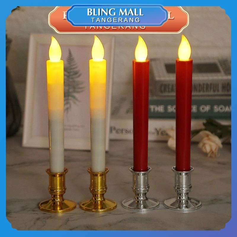 Jual 1 Pasang Lilin LED Electric Murah Lampu Lilin Putih Baterai ...