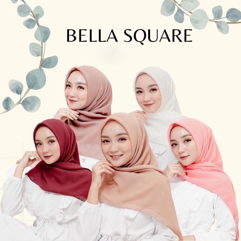 Jual KERUDUNG Bella Square New "Full Warna" || hijab segi empat [COD] | Shopee Indonesia