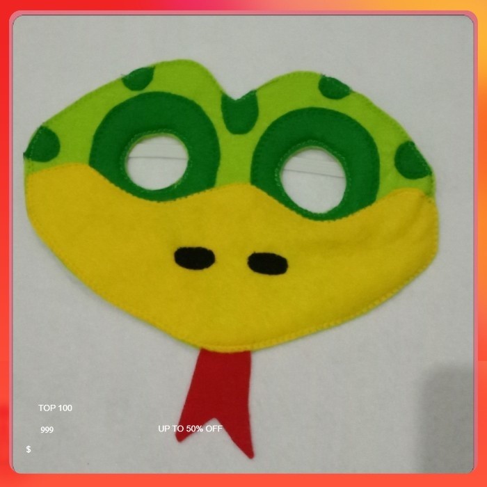Jual Topeng Kostum Hewan Ular Hijau Green Snake Flet Animal Mask Pest ...