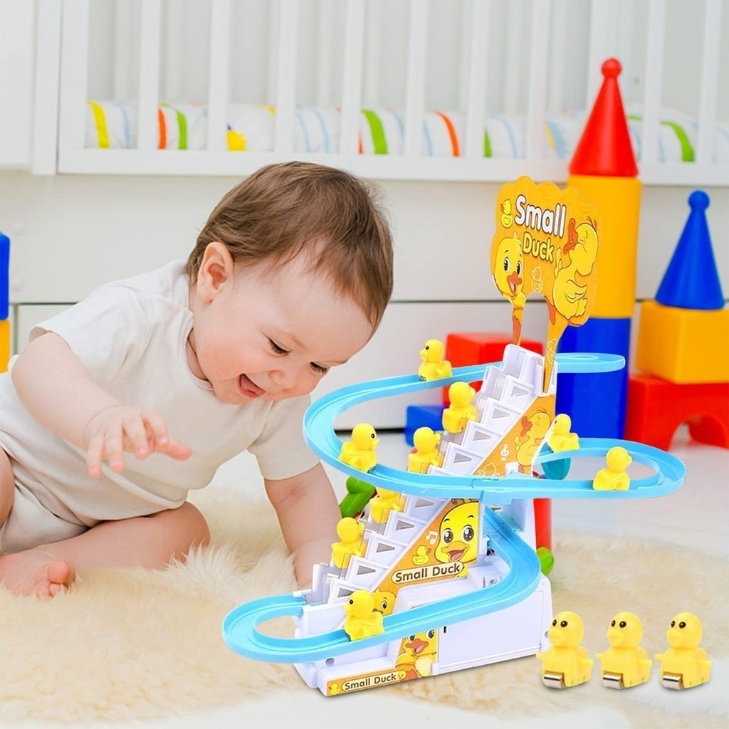 Jual Electric Duck Track Rail Racing Slide Piggy Climbing Stairs Baby ...