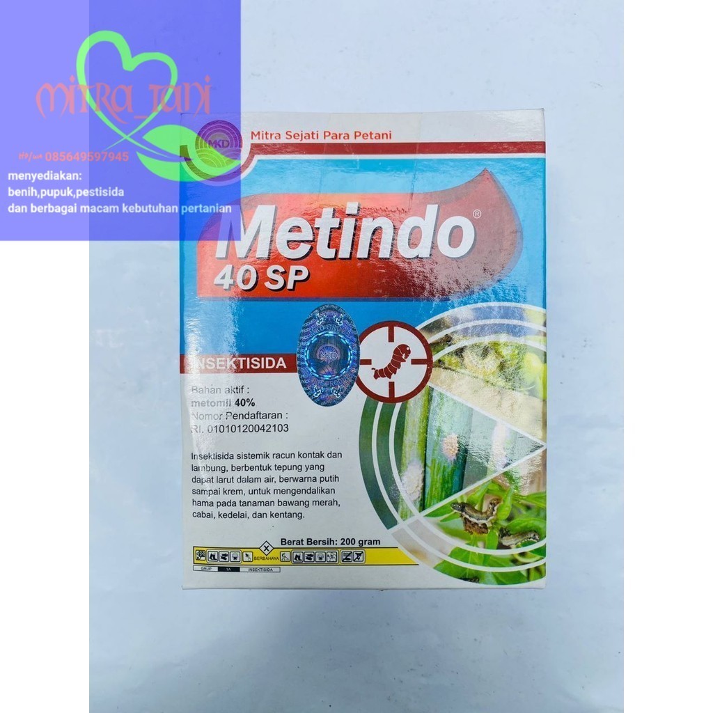 Jual Insektisida sistemik metomil METINDO 40 SP kemasan 200 gram dari ...