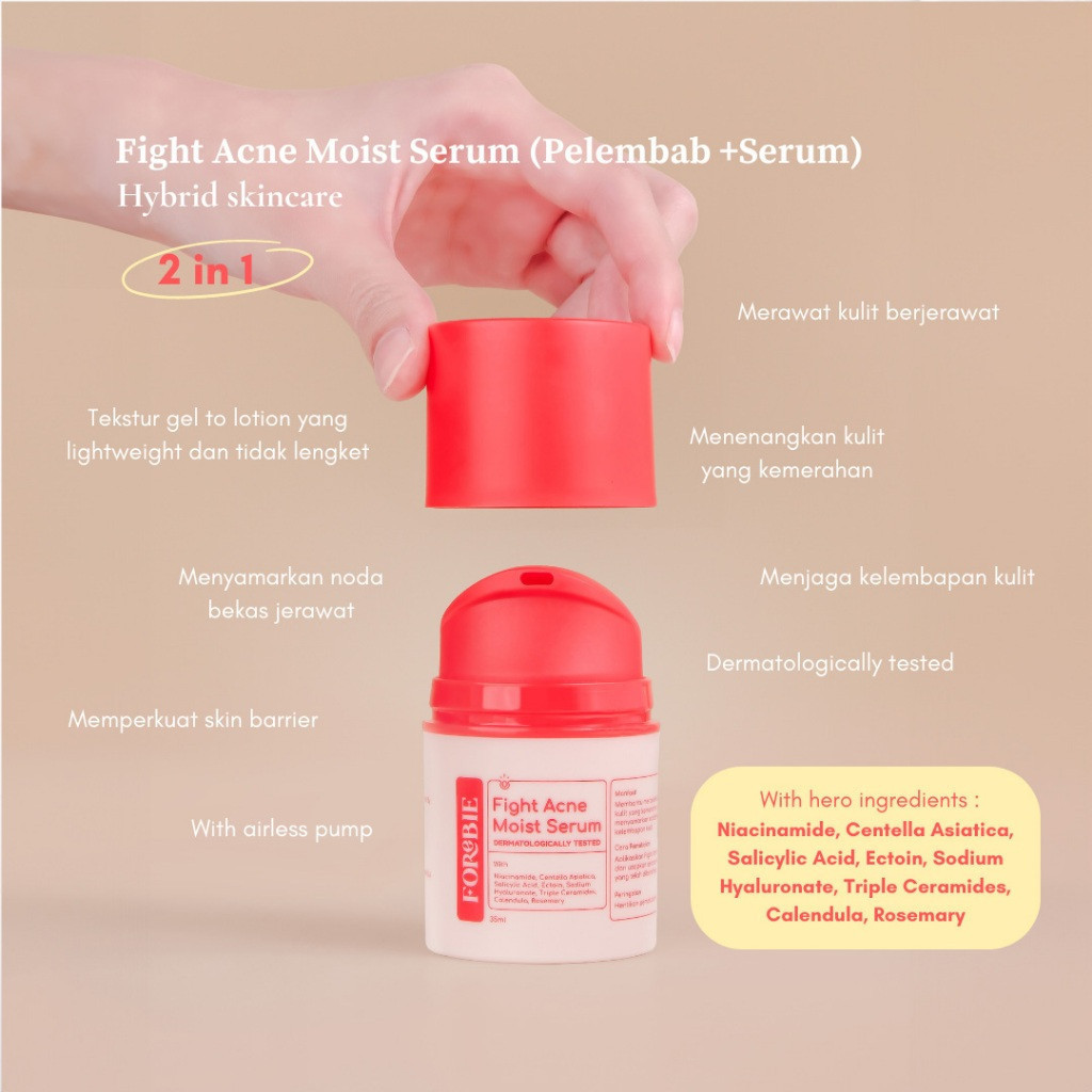 Jual [NEW PACKAGING] Forebie Fight Acne Moist Serum Jerawat Moisturizer ...