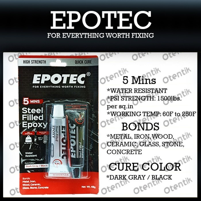 Jual EPOTEC 5 MENIT - LEM BESI CAMPUR EPOXY LIMA MENIT EPOKSI 48G ...