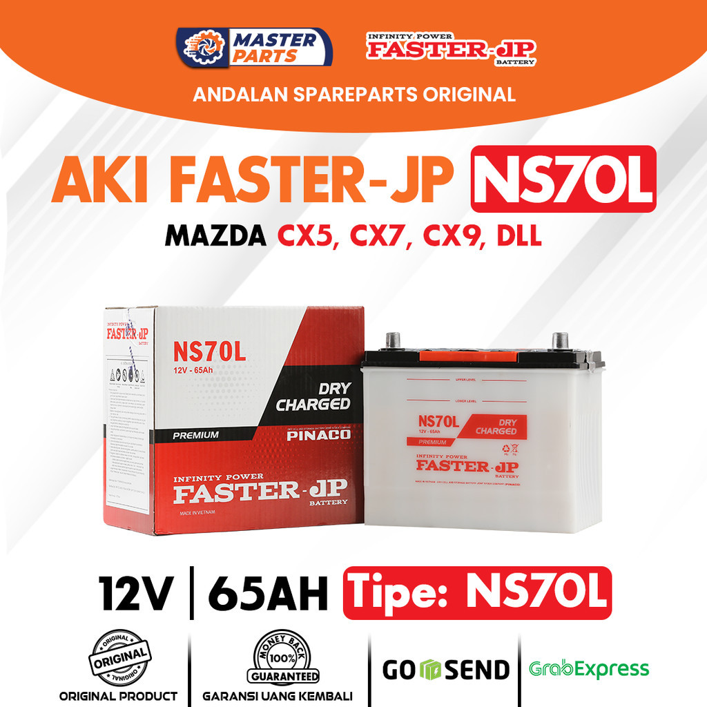 Jual Aki Faster JP NS70L 12V 65Ah untuk Mazda CX5, CX7, CX9 | Shopee Indonesia
