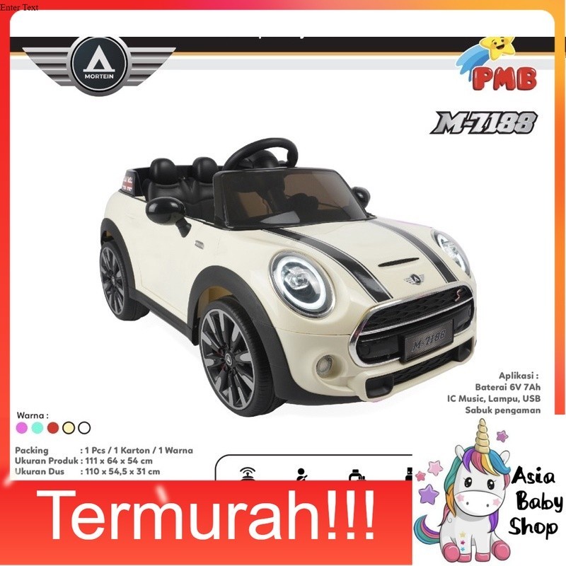 Jual Mobil Aki Anak Mini Cooper PMB M-7188 M7188 Murah | Shopee Indonesia