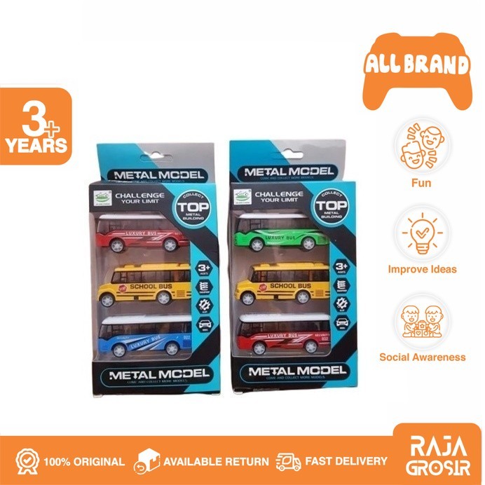 Jual Mainan Set Diecast Mobil Bus Sekolah - Mainan Miniatur Bis Sekolah ...
