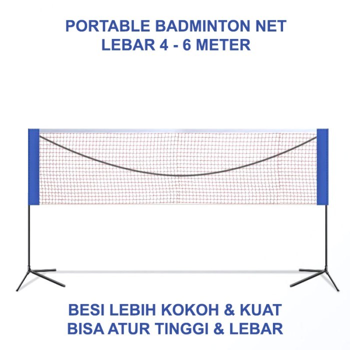 Jual Portable Net Jaring Badminton Bulutangkis Besi Kokoh Berkualitas ...