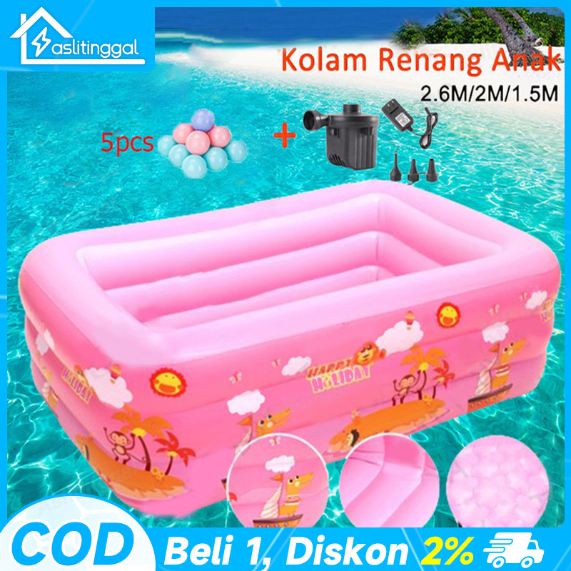Jual 1.5-3.1M Kolam Renang Anak Jumbo 3Rings Kolam Renang Keluarga Tiup ...