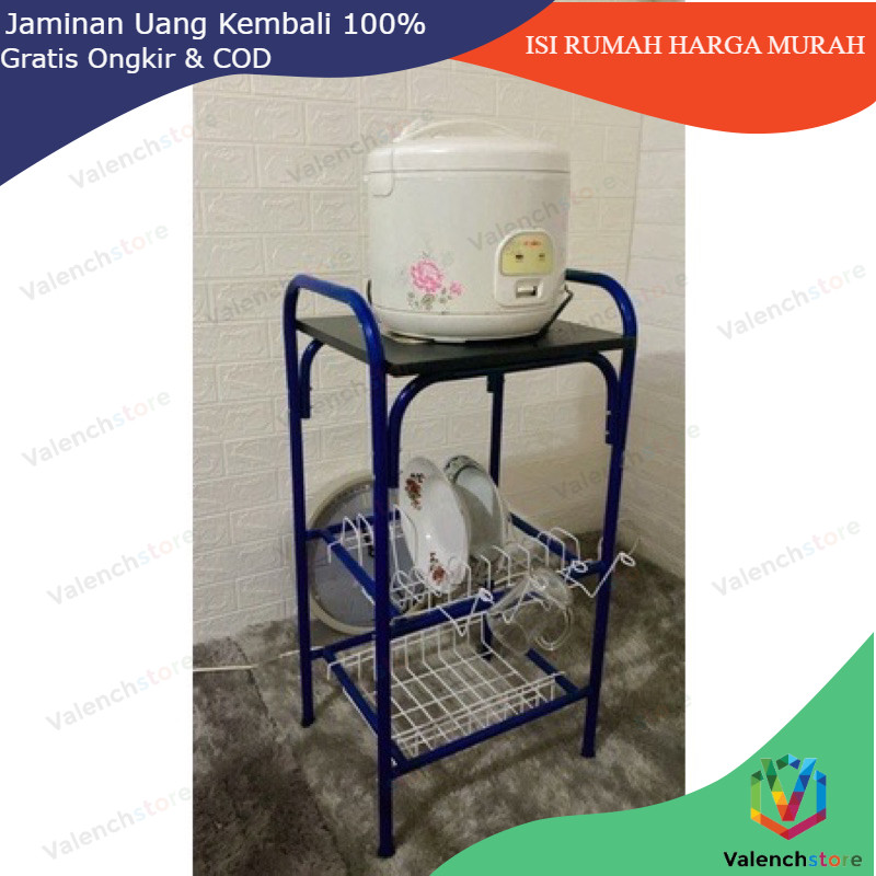 Jual Rak magic com tebal/rak susun 3/rak dapur/rak piring /rak galon ...